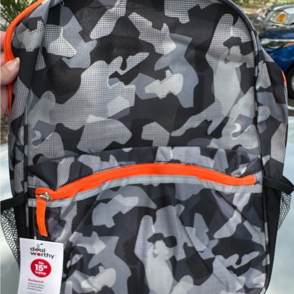 None | Accessories | Gray Black Camo Backpack With Orange Trim New ...
